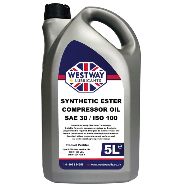 Compressor Oil ISO 100 - SAE 30 Synthetic PAO 8000 Hours – Westway Oils