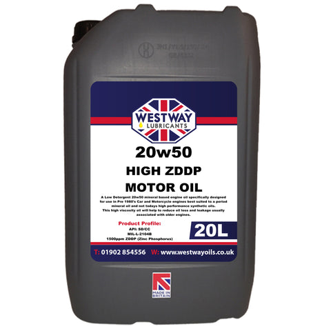 20w50 Mineral Classic Motor Oil High ZDDP – Westway Oils