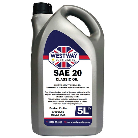 SAE 20 Mineral Classic Motor Oil API CA/SB – Westway Oils